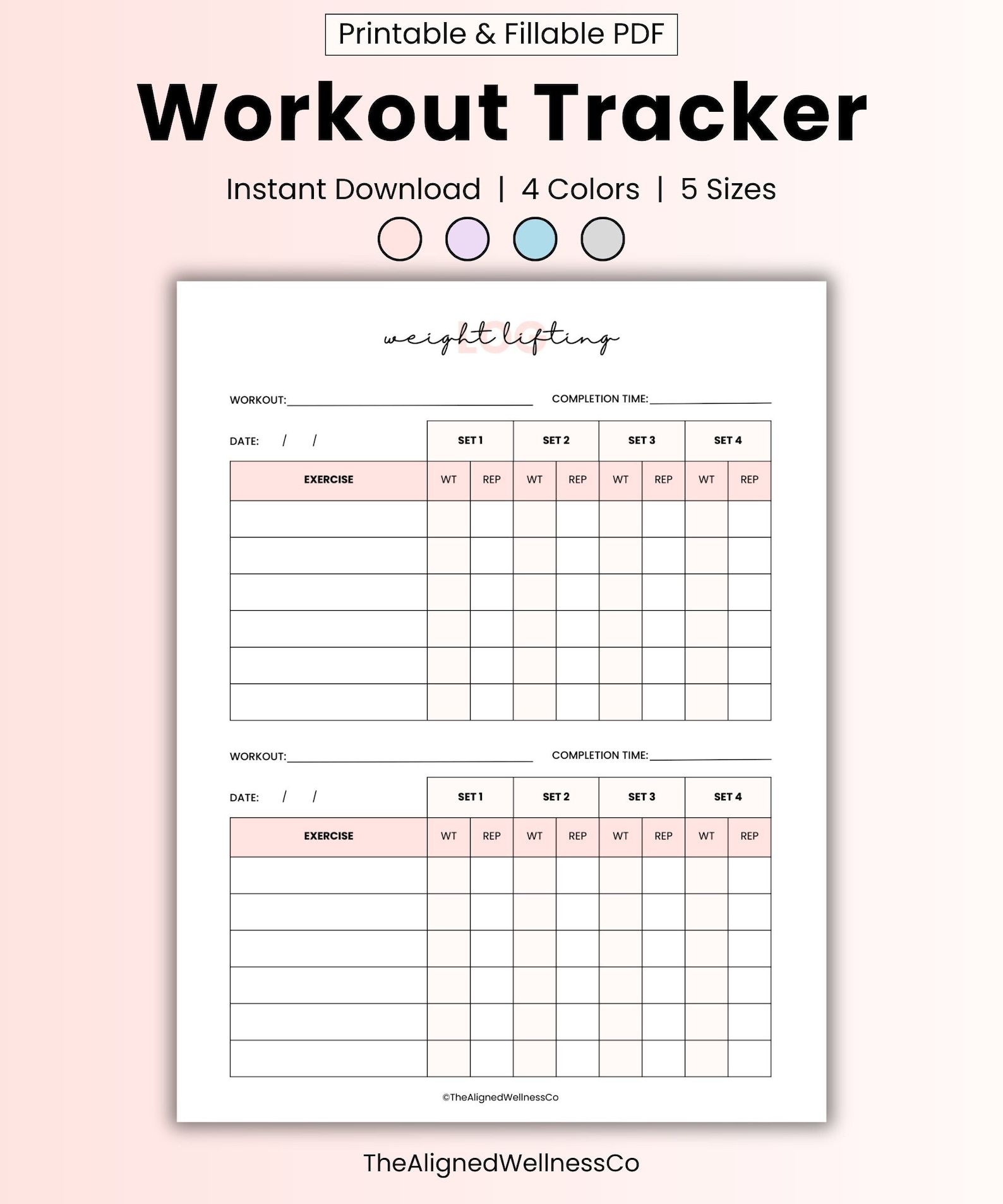 Exercise Tracker Pdf, Daily Weight Lifting Tracker for Weight Loss ...