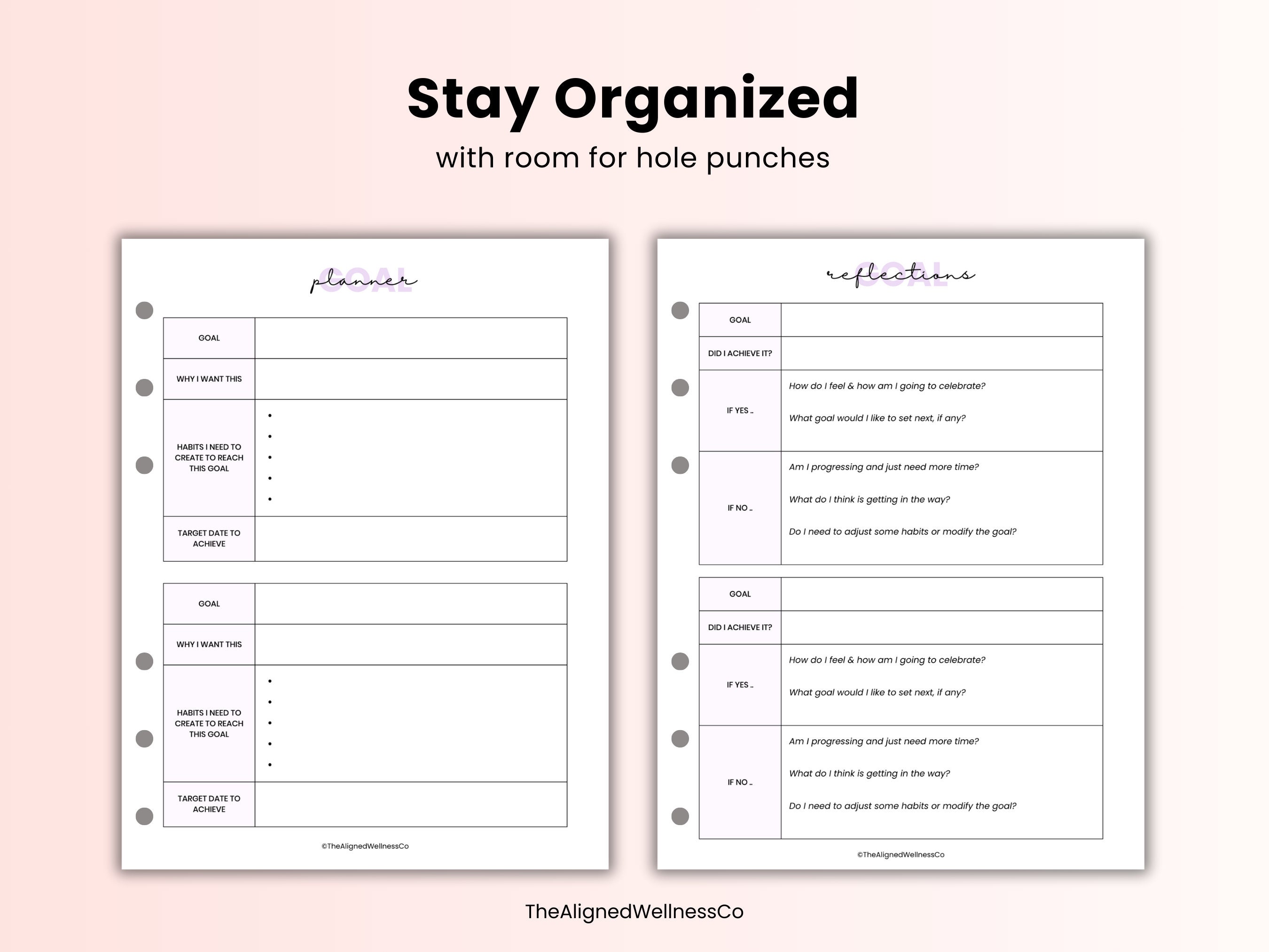 Monthly Goal Setting Worksheet and Goal Reflection Bundle - Etsy