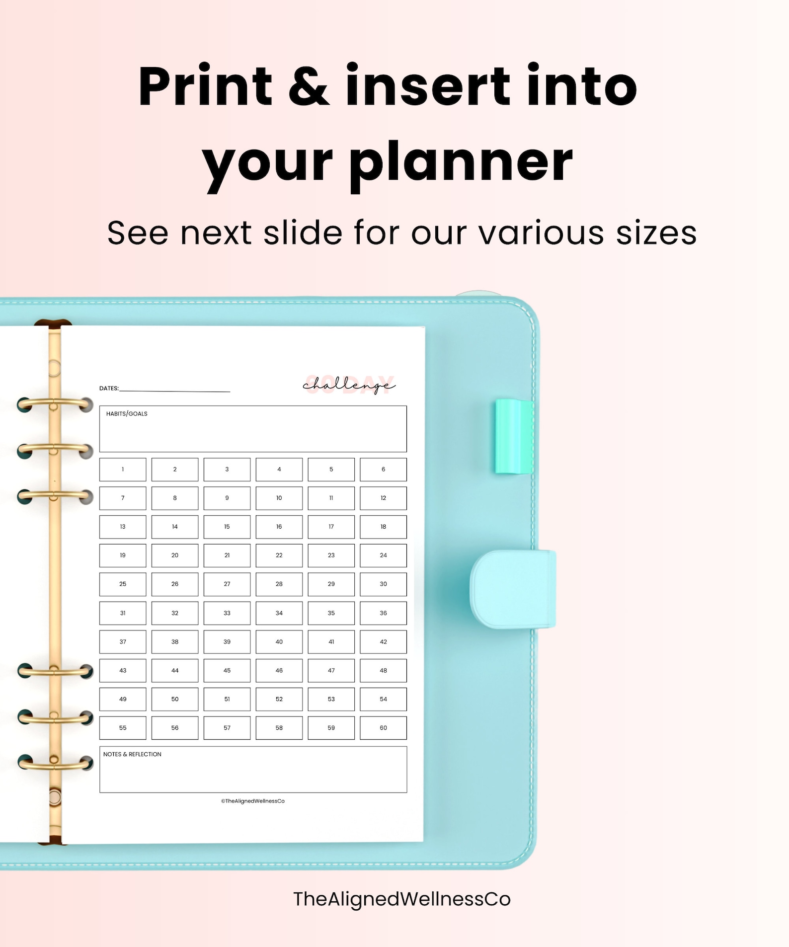 60 Day Challenge Tracker, 60 Day Goal Tracker Template, Printable ...