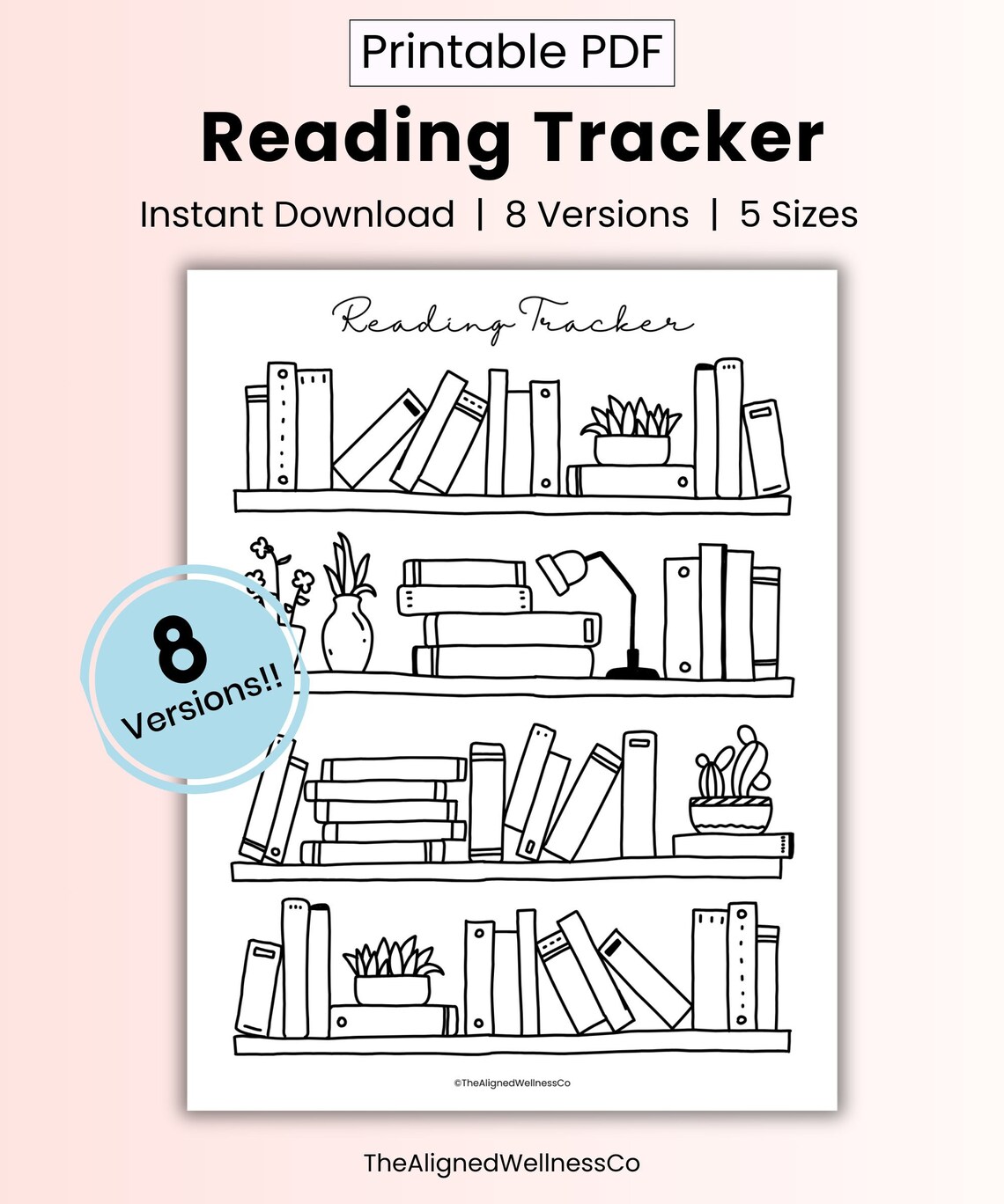 Printable Book Reading Tracker Pdf, Reading Log Bookshelf, Coloring ...