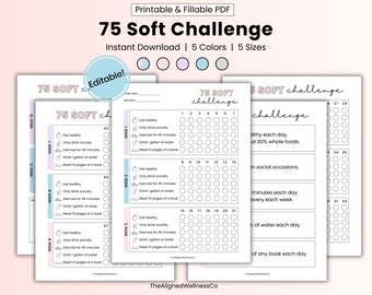EDITABLE 75 Soft Challenge Tracker, 75 Soft Challenge Printable, 75 Day ...