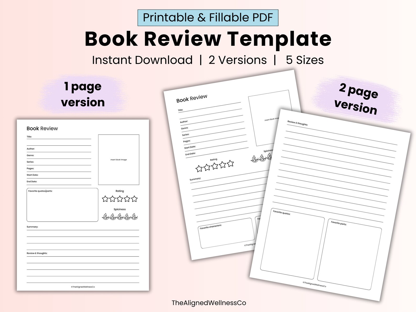 Digital Reading Journal, Minimalist Book Club Printables, Book Review ...