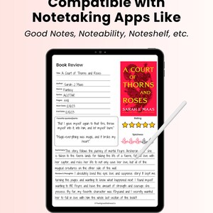 Book Review Template Printable, Book Review Printable, Goodnote Book ...