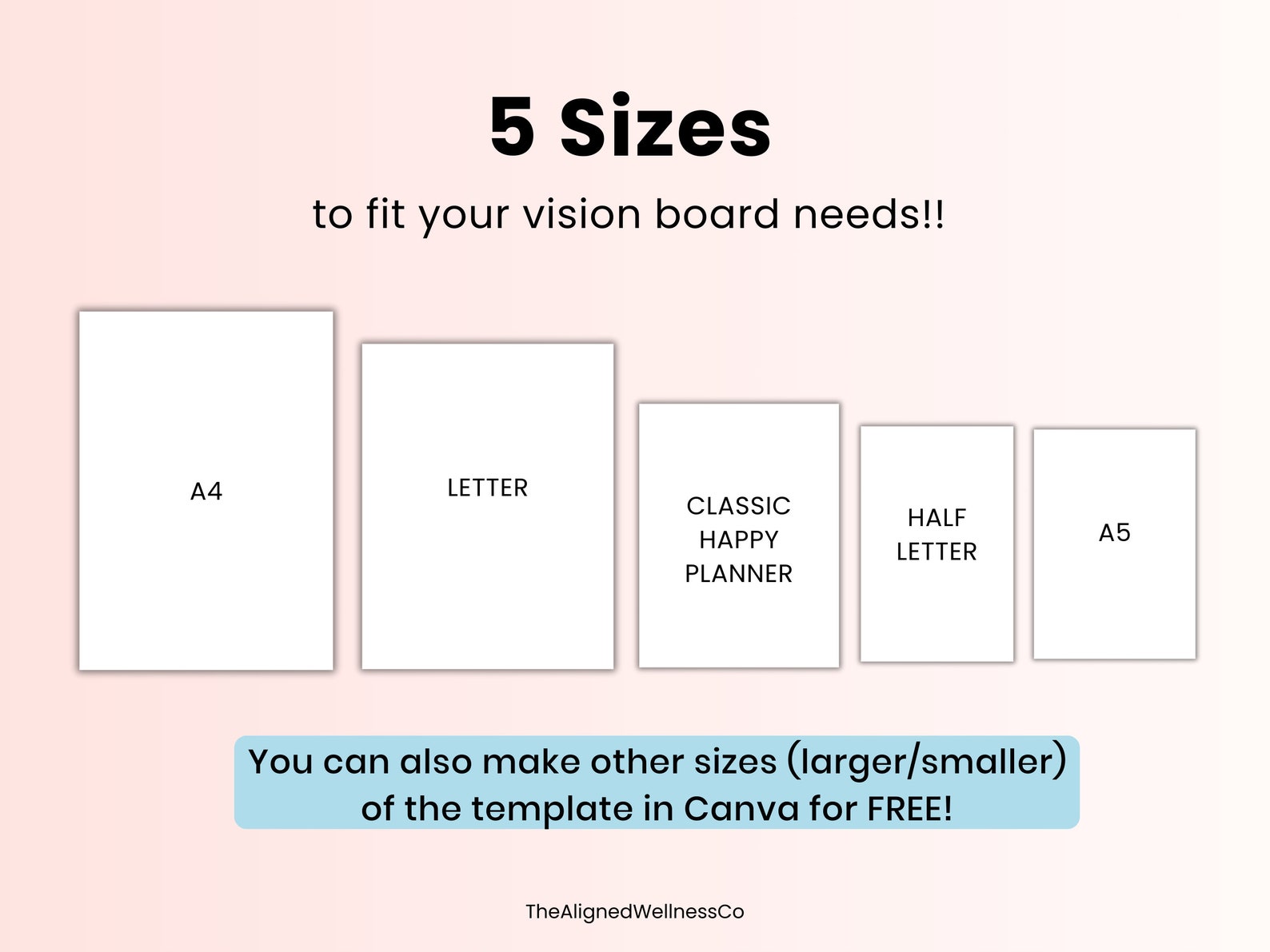 2024 Vision Board Template, Digital Vision Board Printables EDITABLE in ...