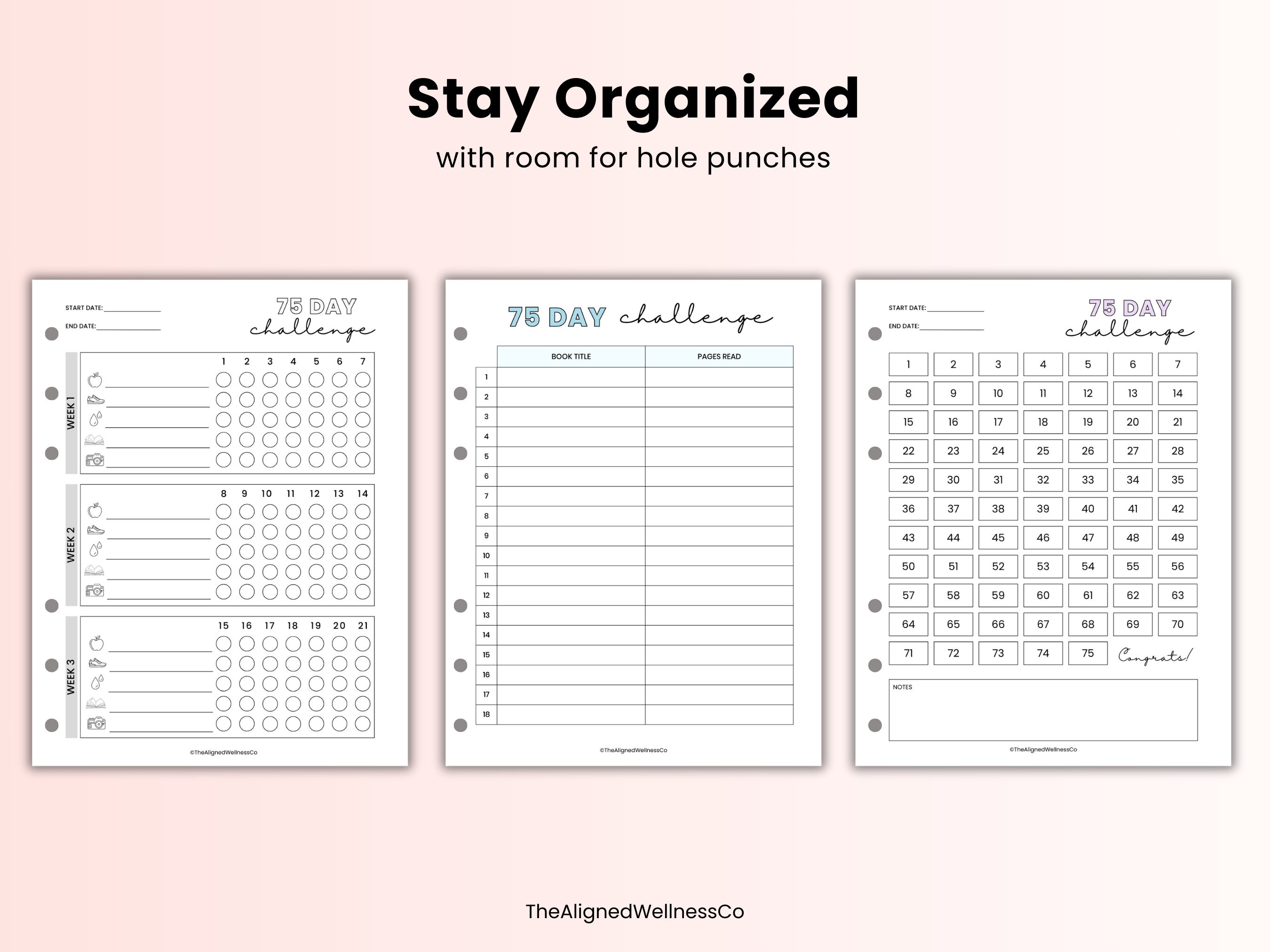 75 Day Hard Tracker BUNDLE, EDITABLE 75 Soft Challenge Printable Pdf ...