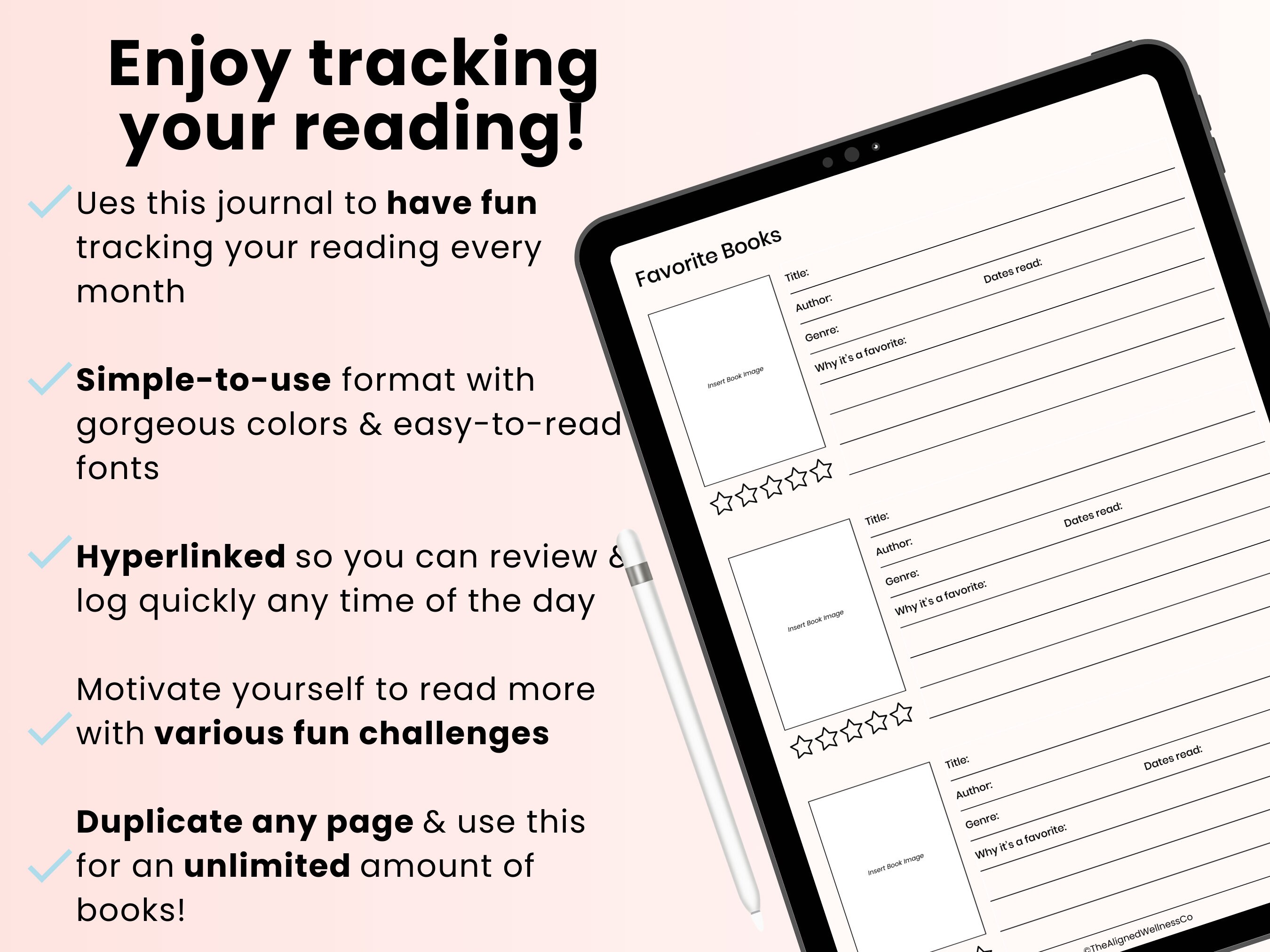 Digital Reading Journal Goodnotes, Book Journal Digital, Book Review ...