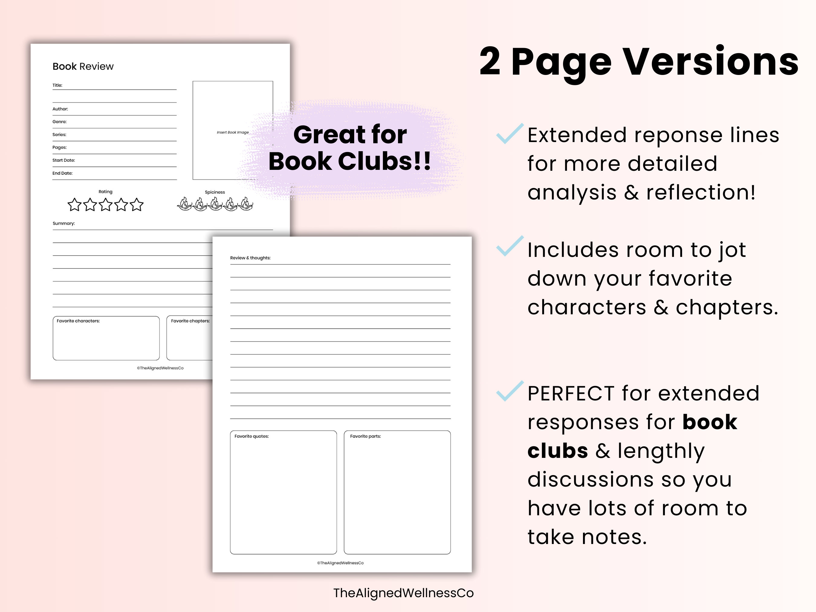 Book Review Printable Template, Digital Reading Journal Pdf, Book ...