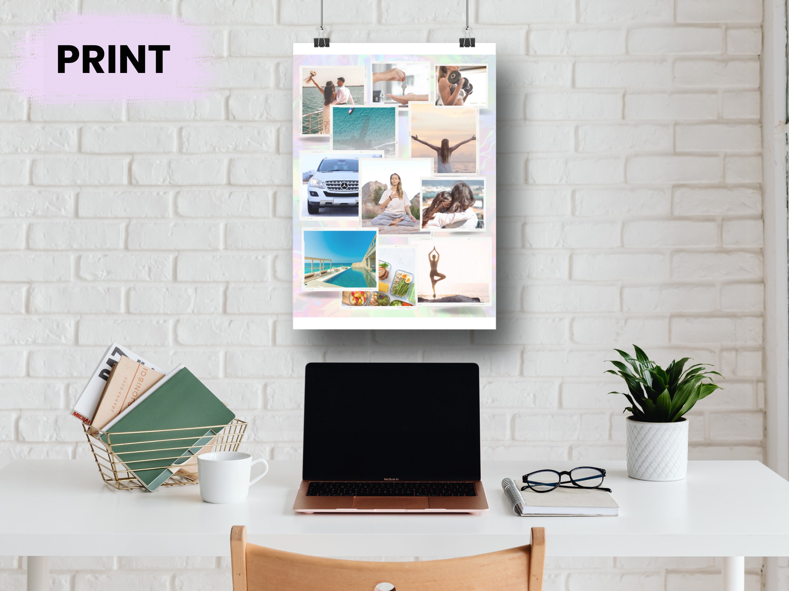 2024 Vision Board Template, Digital Vision Board Printables EDITABLE in ...