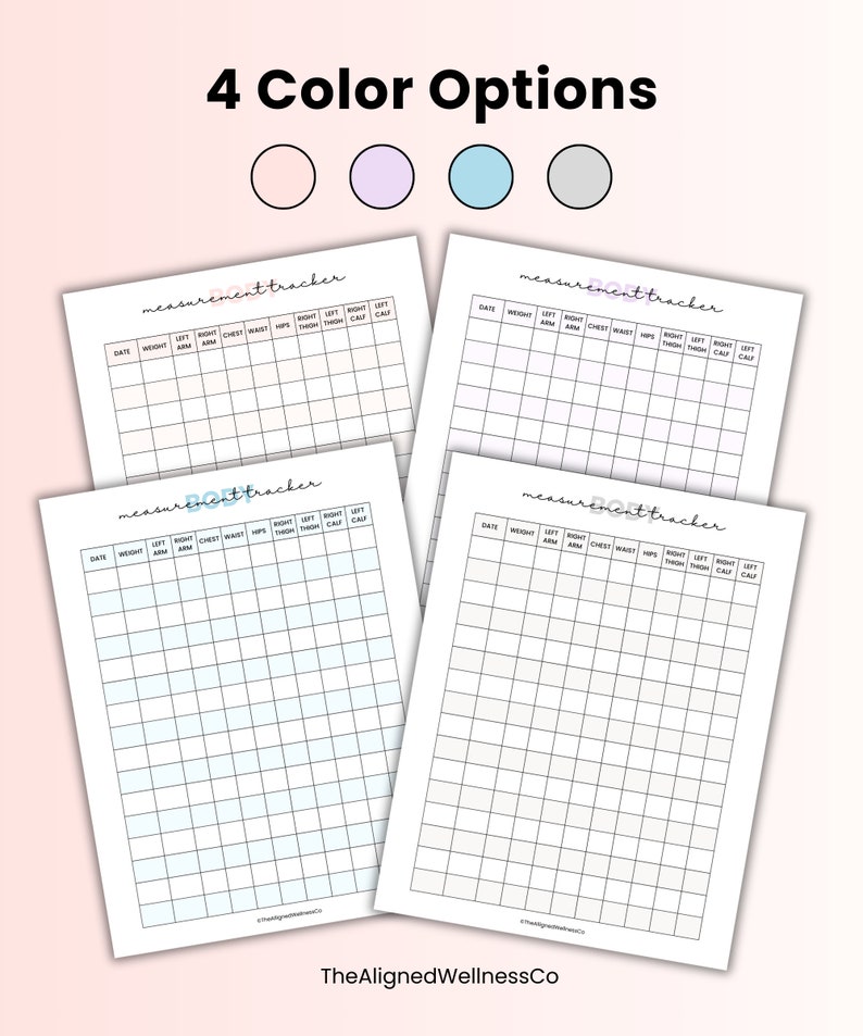 Body Measurement Tracker Digital Printable Weekly Fitness Planner ...