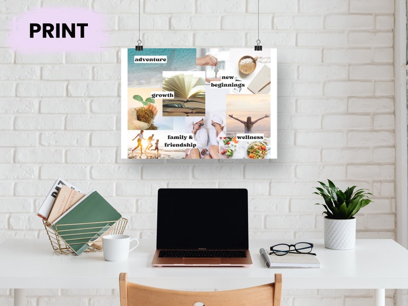 2024 Vision Board Template, Digital Vision Board Printables EDITABLE in ...