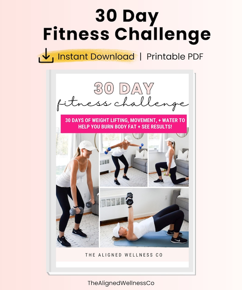 Printable 30 Day Fitness Challenge, Digital Workout Guide for Beginners ...