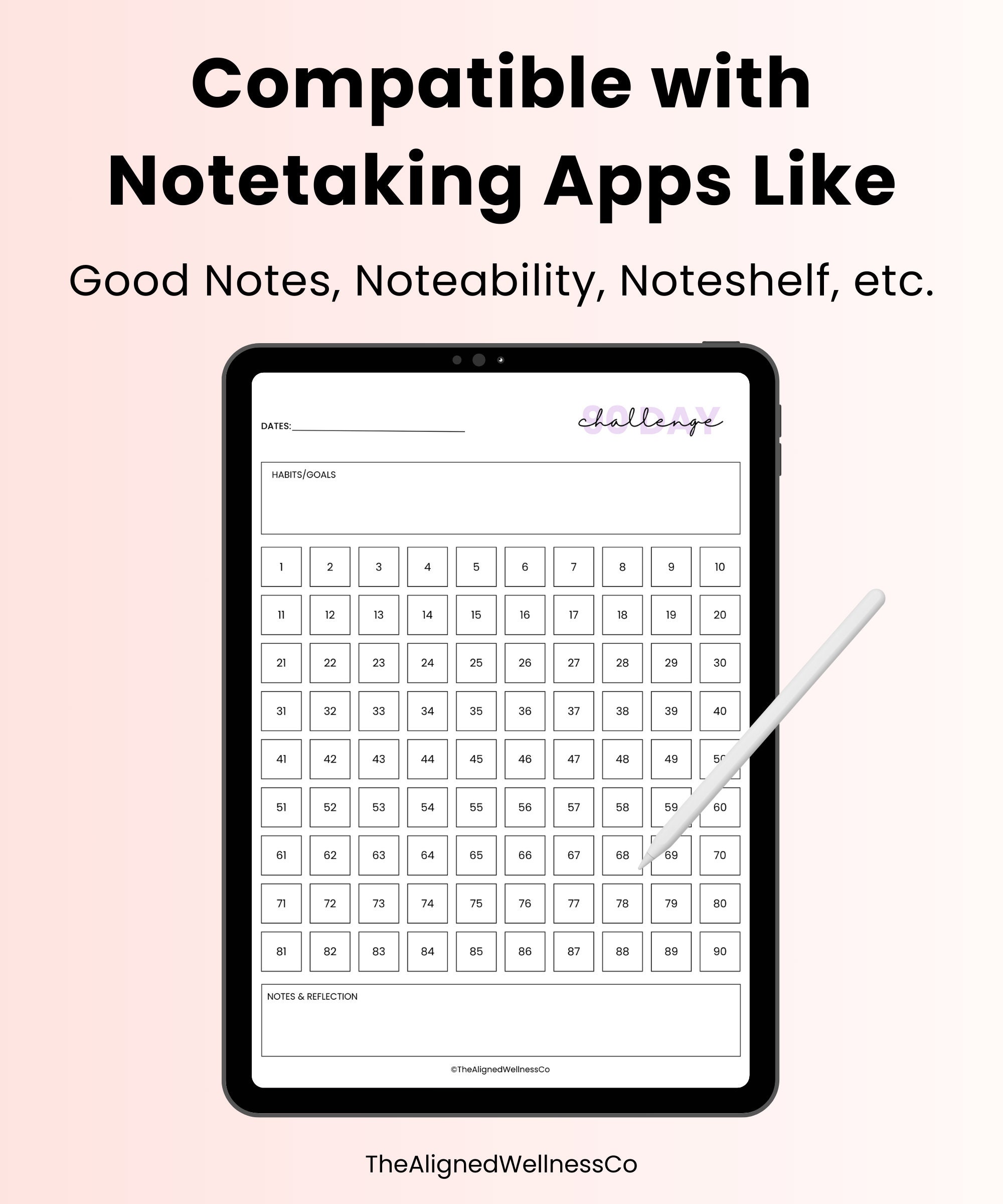 90 Day Habit Tracker Template, Printable 90 Day Challenge Tracker Pdf ...