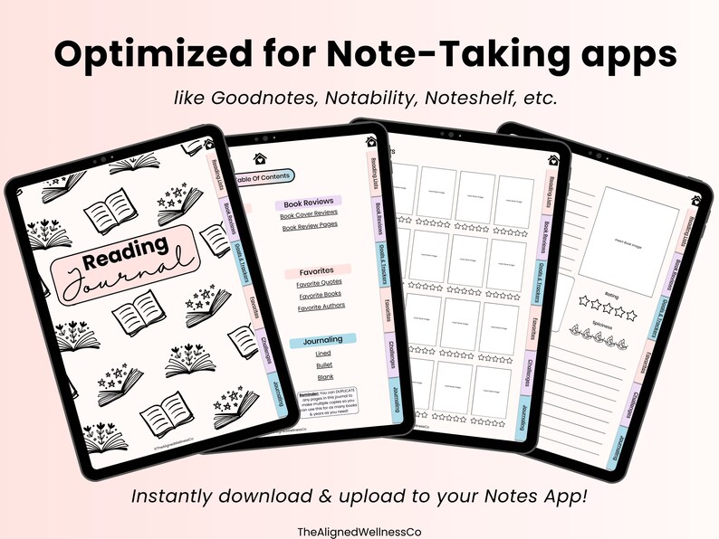 Digital Reading Journal Goodnotes, Book Journal Digital, Book Review ...