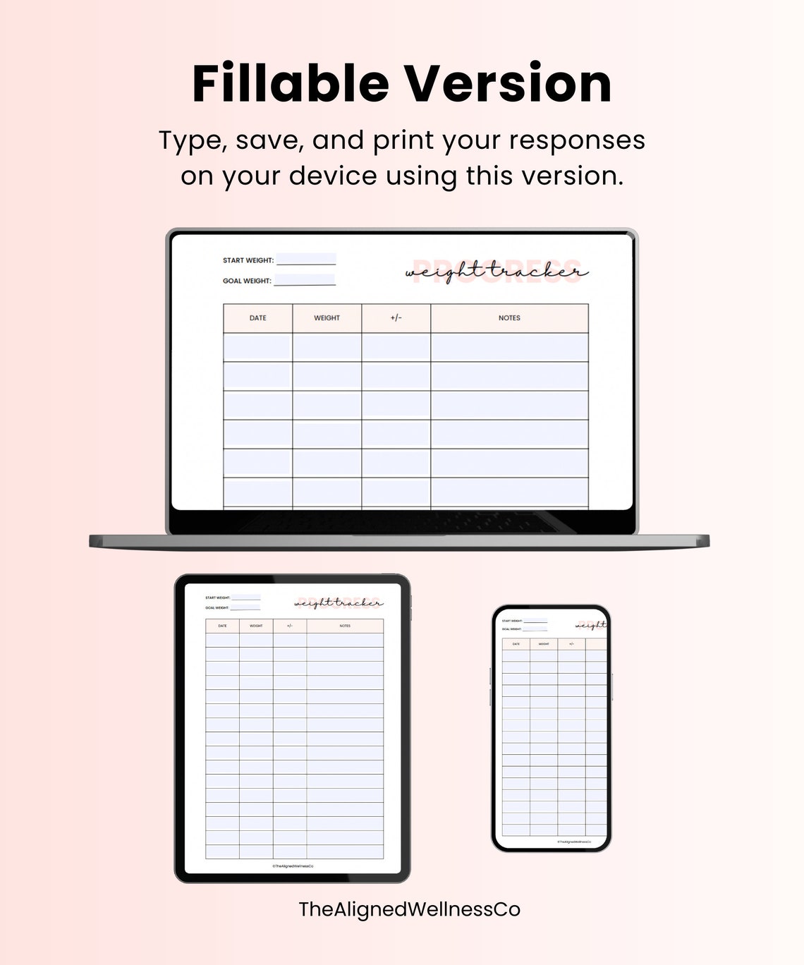 Weight Loss Tracker Printable Digital Pdf, Weightloss Journal, Daily ...