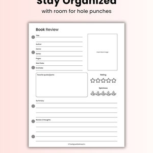 Book Review Template Printable, Book Review Printable, Goodnote Book ...