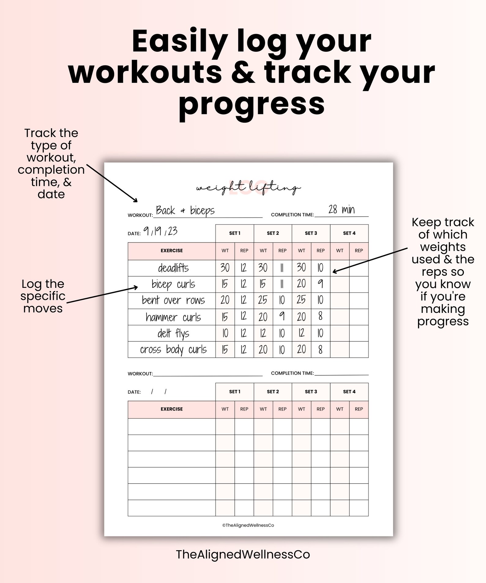 Exercise Tracker Pdf, Daily Weight Lifting Tracker for Weight Loss ...