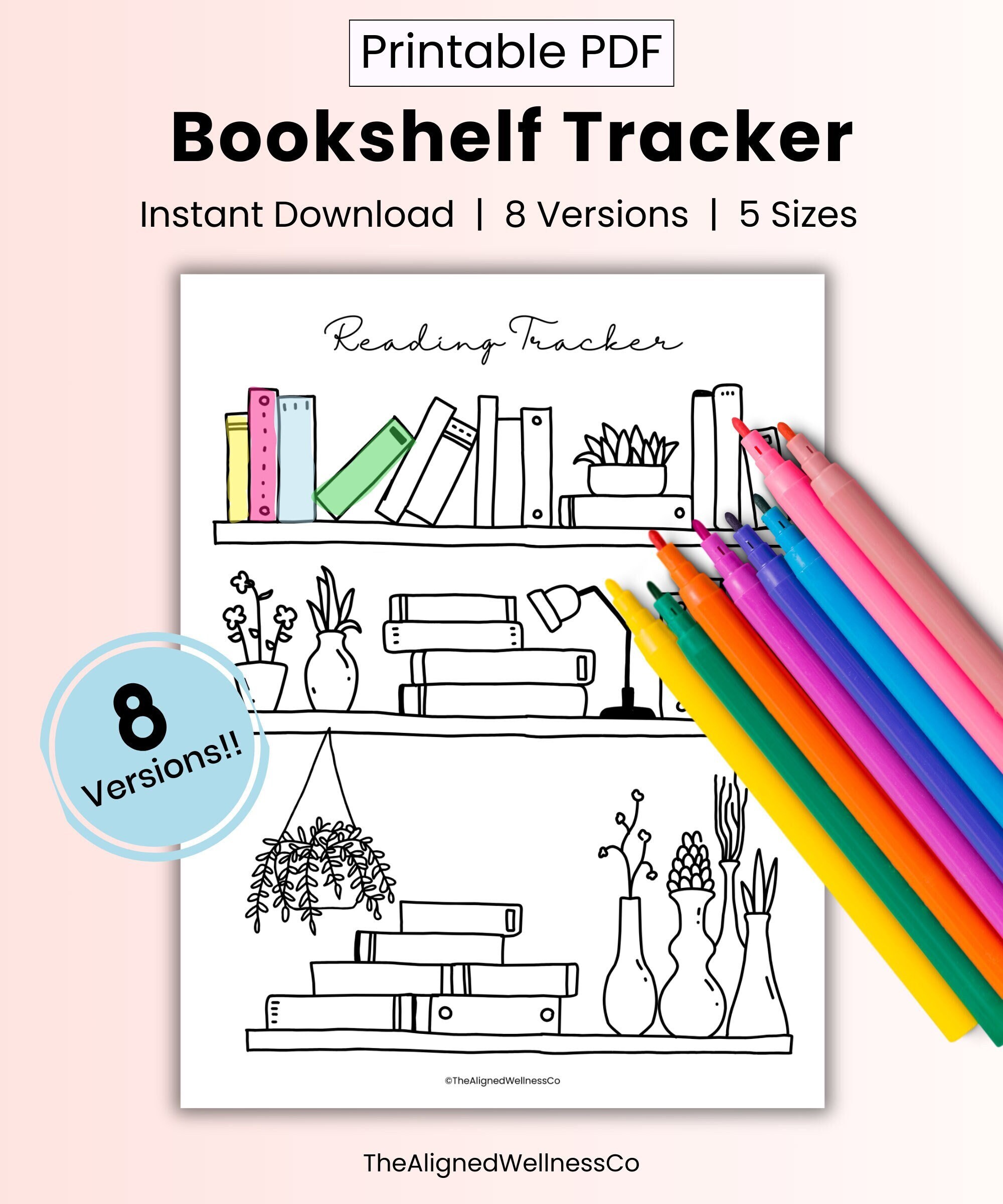 Reading Tracker, Printable Book Reading Tracker, Digital Book Journal ...