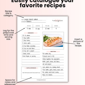 Blank Recipe Journal Printable, Printable Recipe Book Template, Digital ...