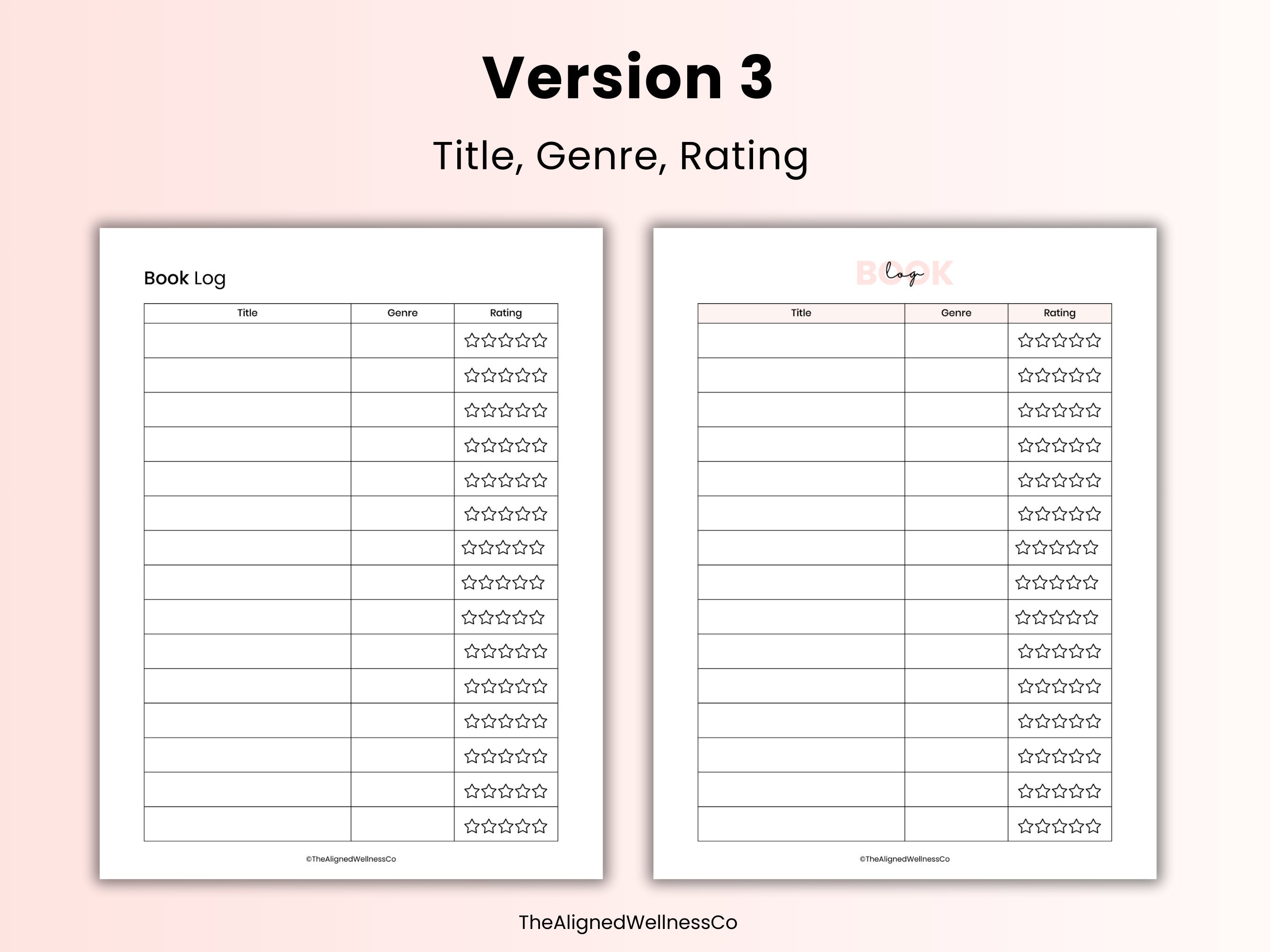 Reading Log Printable Template Goodnotes, Books to Read, Simple Digital ...