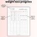 Weight Loss Tracker Printable Digital Pdf, Weightloss Journal, Daily ...