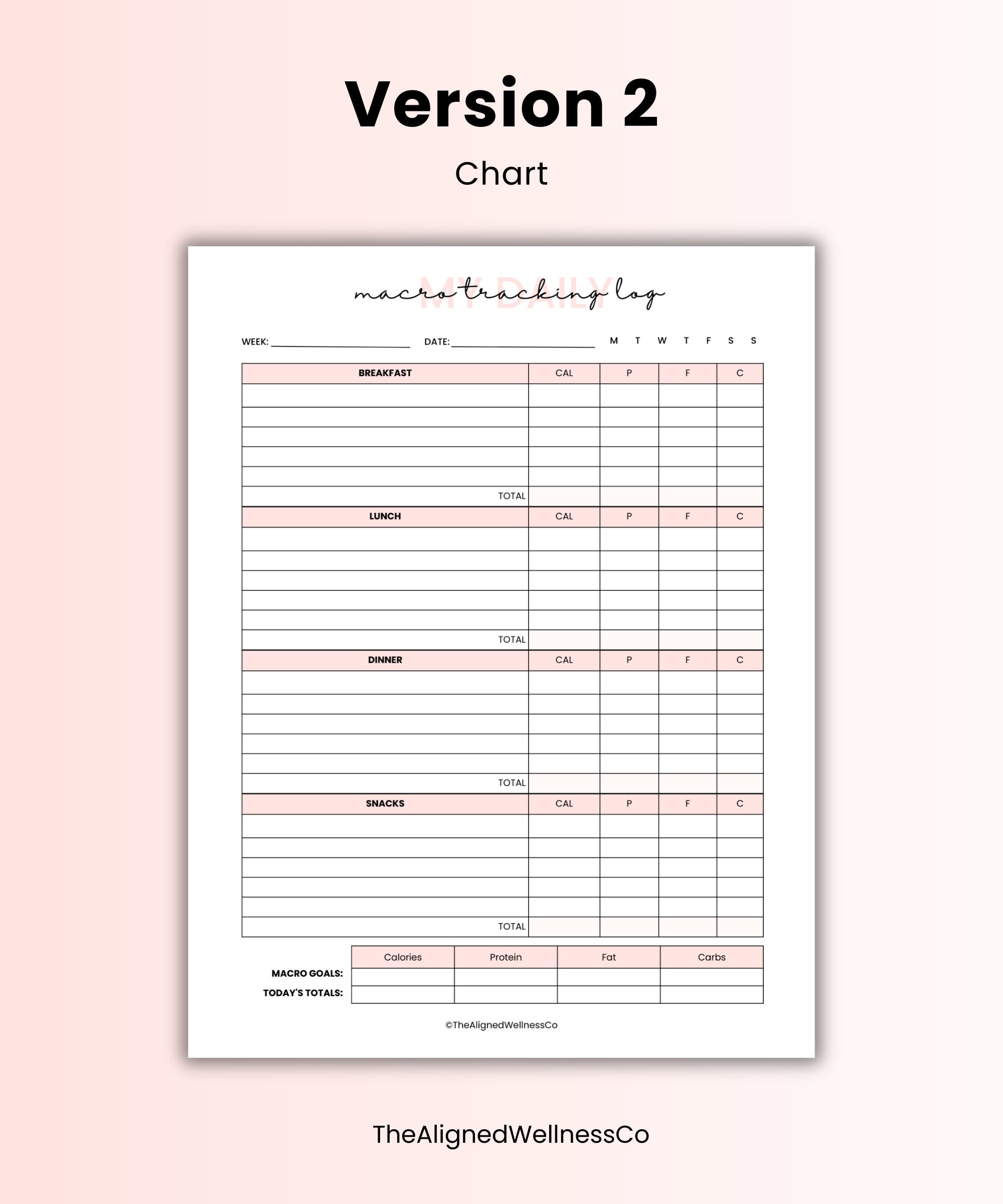 Macro Tracker Meal Planner, Calorie Weight Tracker, Digital Food ...