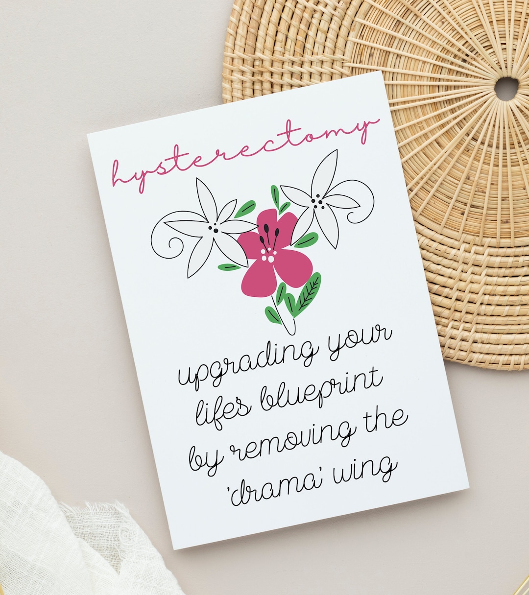 Funny Hysterectomy Card Blank Inside, Get Well Soon Card for Her, Card ...
