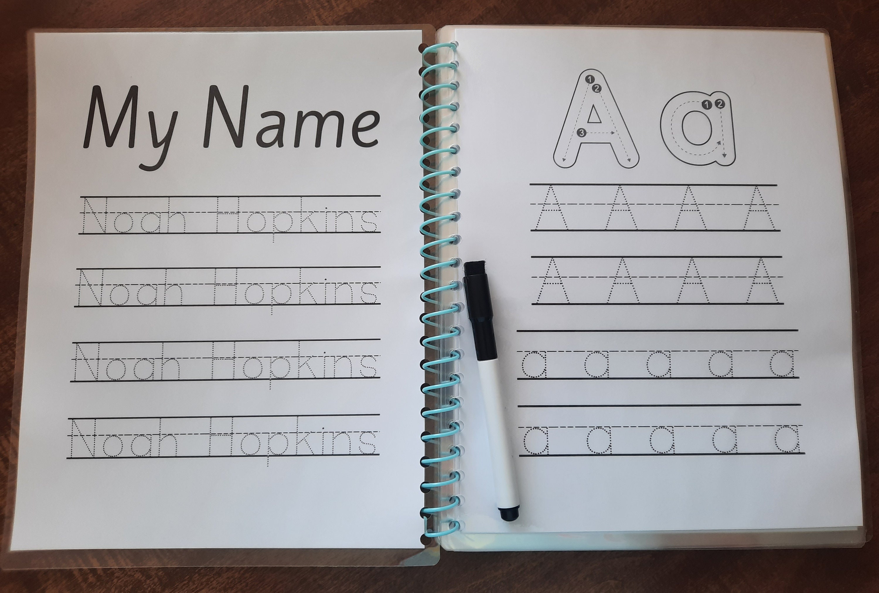 Dry Erase Tracing Notebook, Name Tracing, Letters, Numbers, Shapes ...