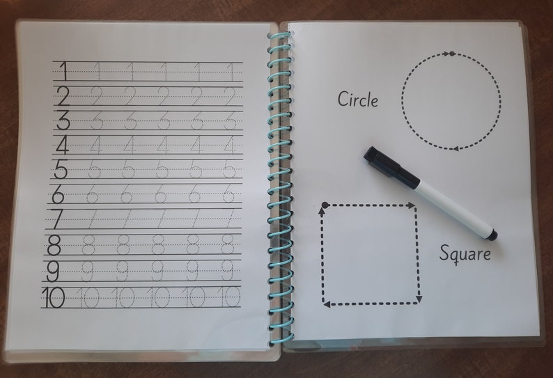 Dry Erase Tracing Notebook, Name Tracing, Letters, Numbers, Shapes ...