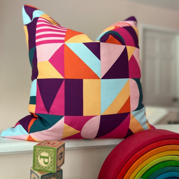 Color Block Pillow - Etsy