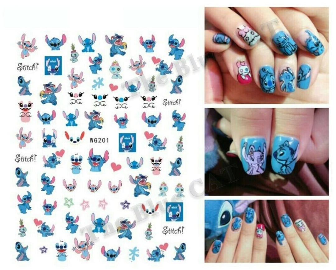 Lilo and Stitch Nail Stickers Disney Nail Art Self Adhesive Transfers ...
