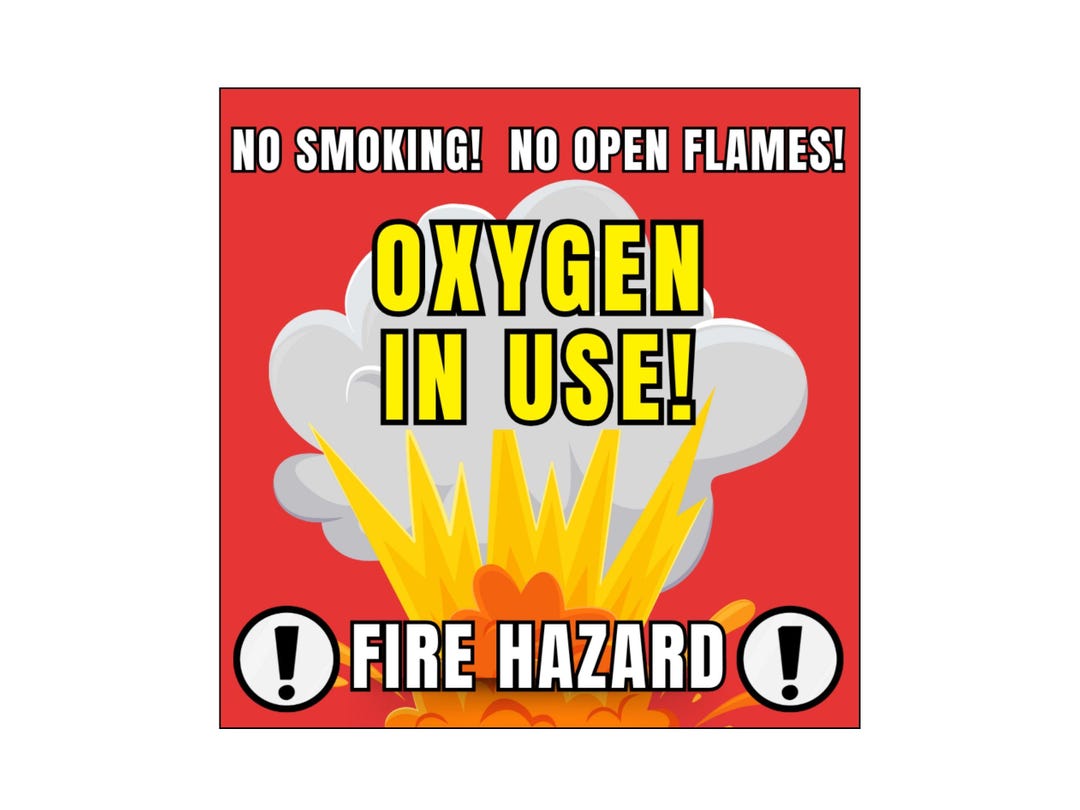 Oxygen in Use Sticker, Red, 3 Pack - Etsy