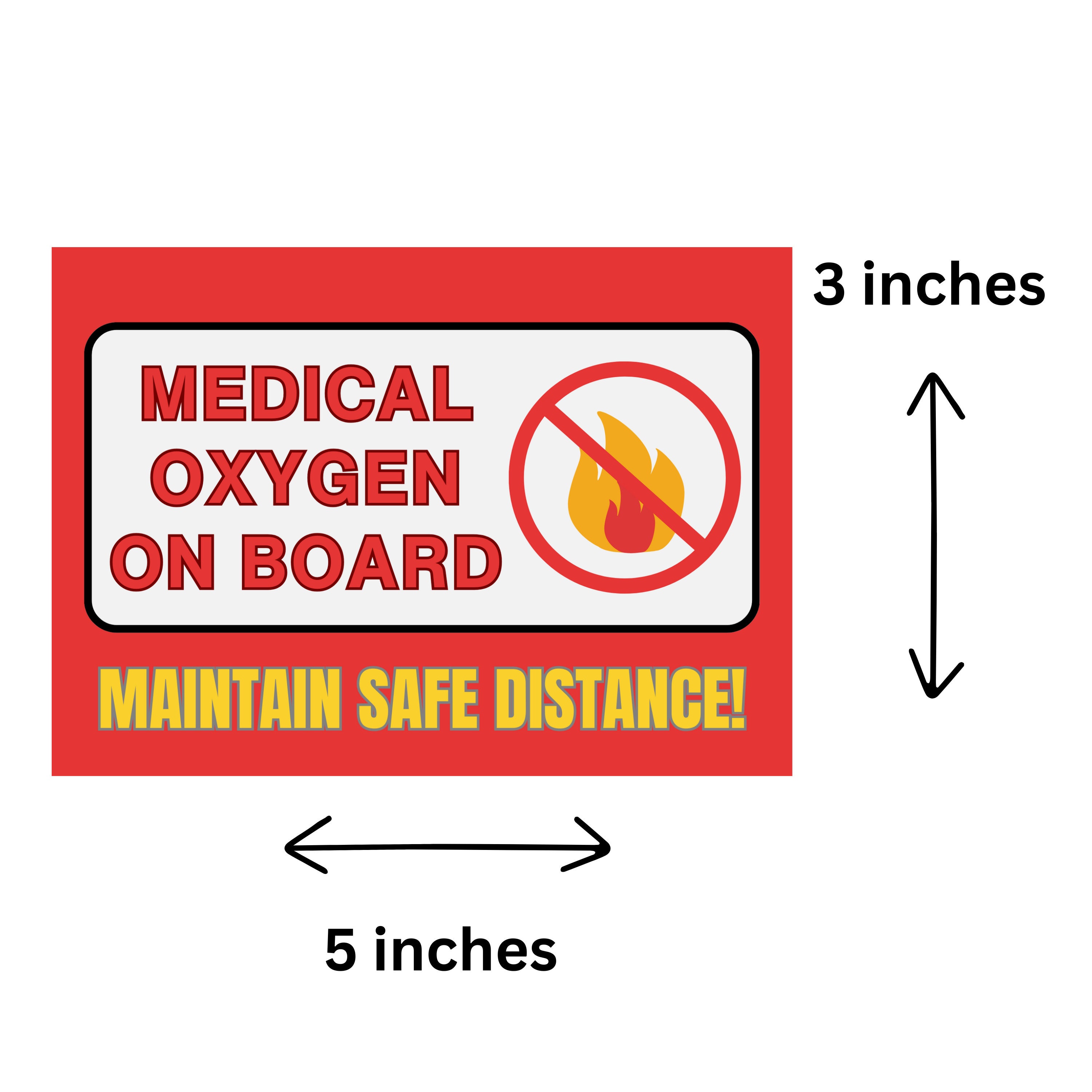 Oxygen in Use Car Window Decal, Oxygen Warning Sign Sticker, Vinyl ...