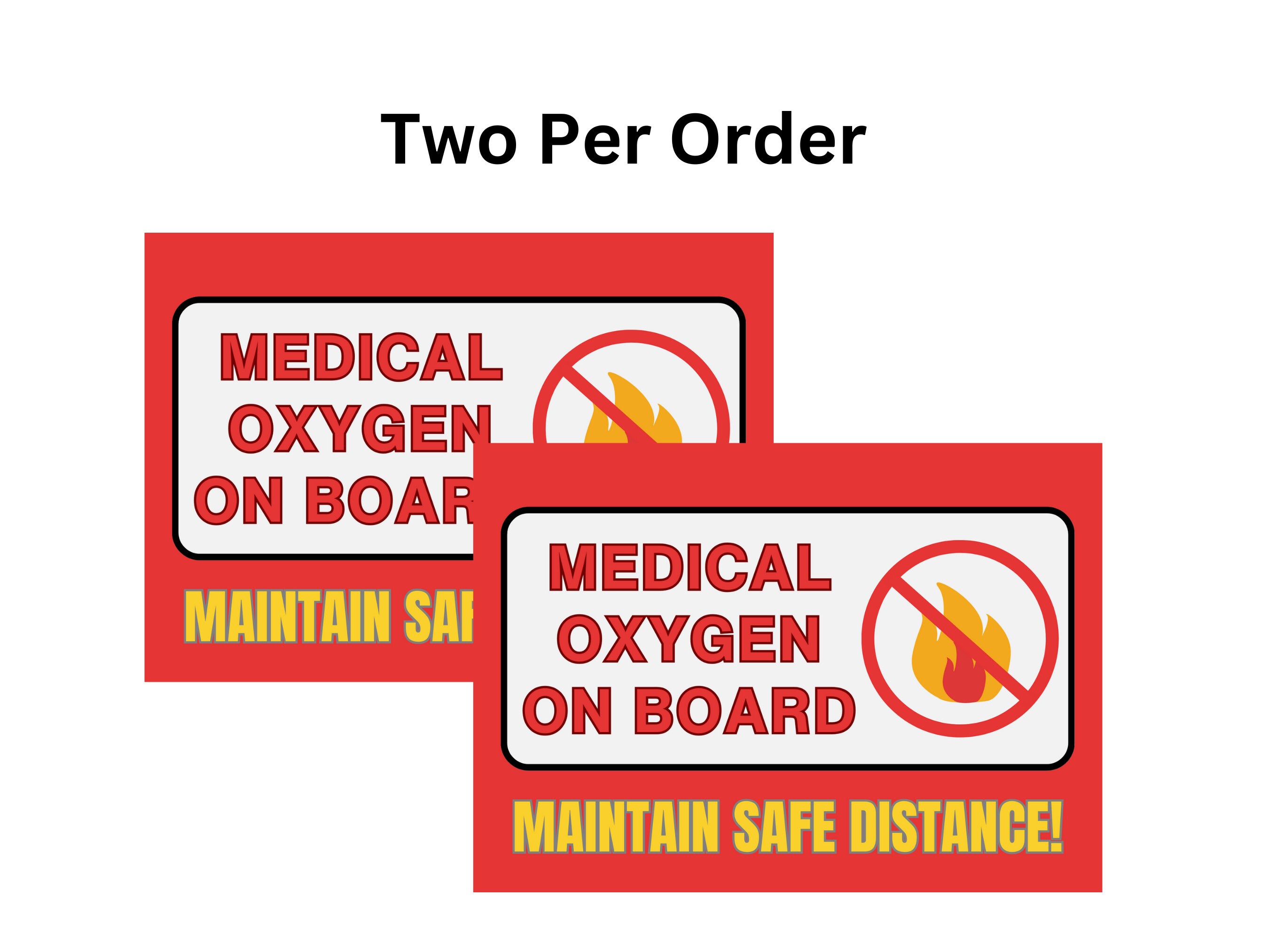 Oxygen in Use Car Window Decal, Oxygen Warning Sign Sticker, Vinyl ...