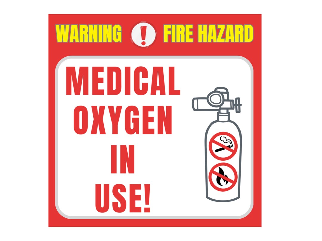 Oxygen in Use Vinyl Stickers, for Fire Safety, Use for Medical Gifts ...