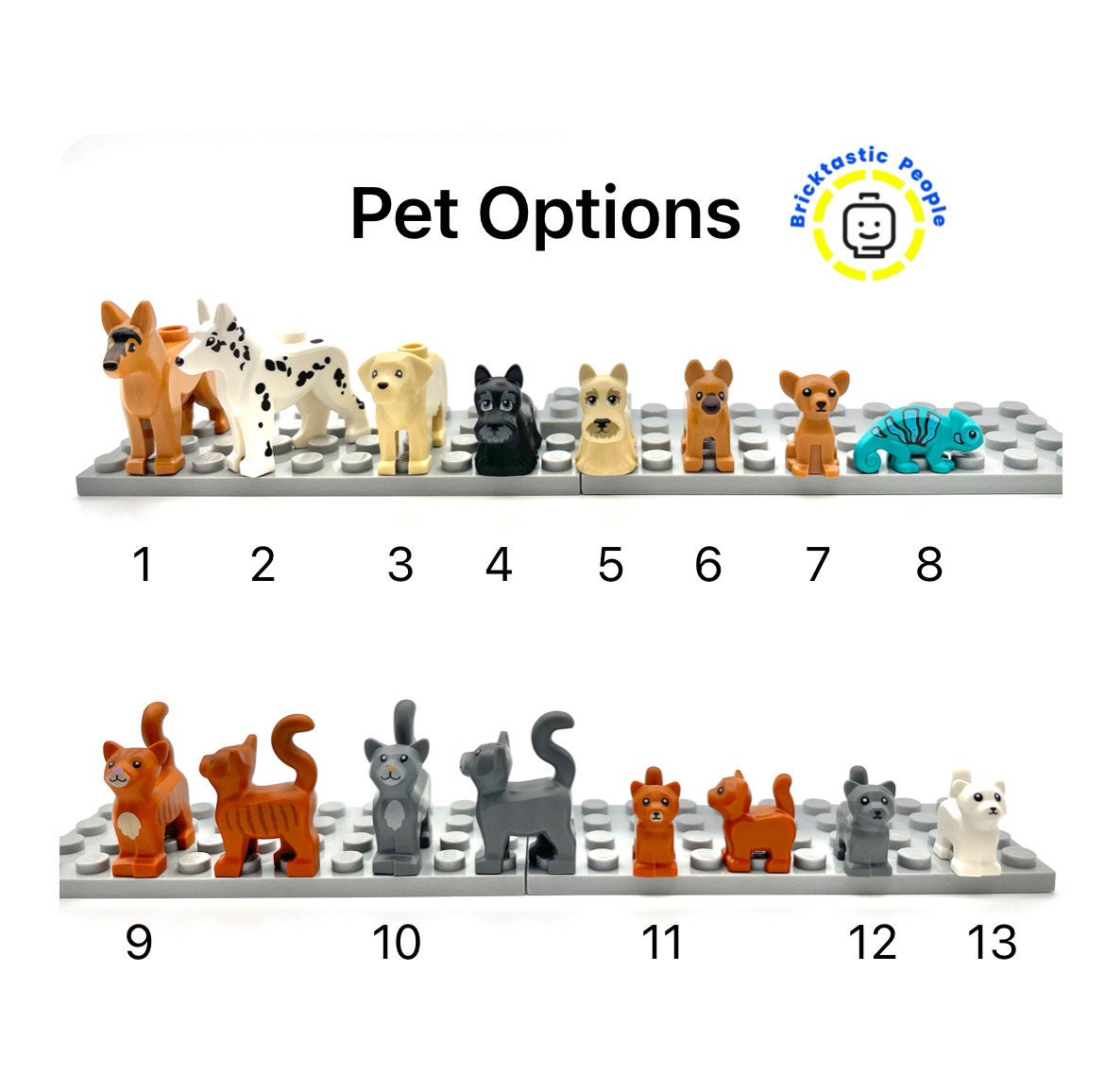 Minifigure Pets, Lego Dog, Lego Cat, Lego Pets, Customized Gift, Unique ...