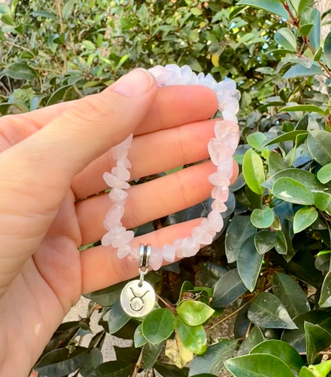 Taurus Zodiac Rose Quartz Bracelet - Etsy