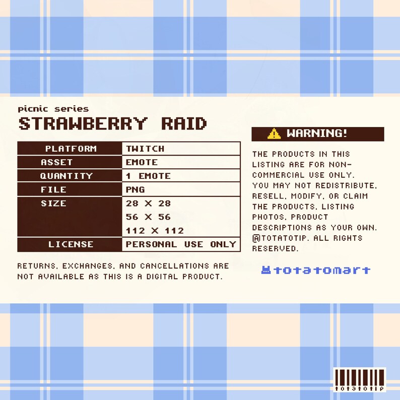 Strawberry Cat Twitch Raid Emote, Cute Pixel Stream Twitch Emotes ...