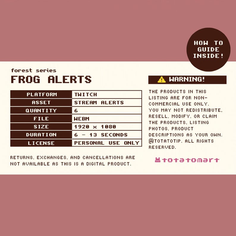 Frog Stream Alert BUNDLE | Cute Pixel Forest Twitch Overlay | Kawaii ...