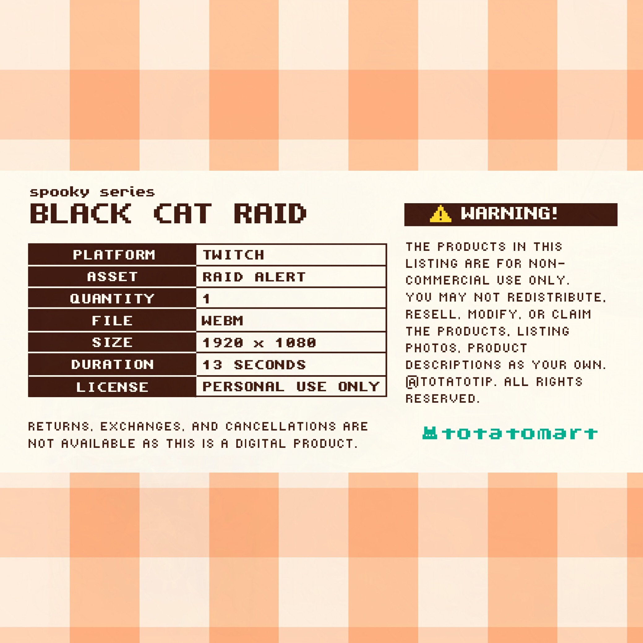 Black Cat Twitch Raid Alert | Halloween Pixel Stream Twitch Alerts ...