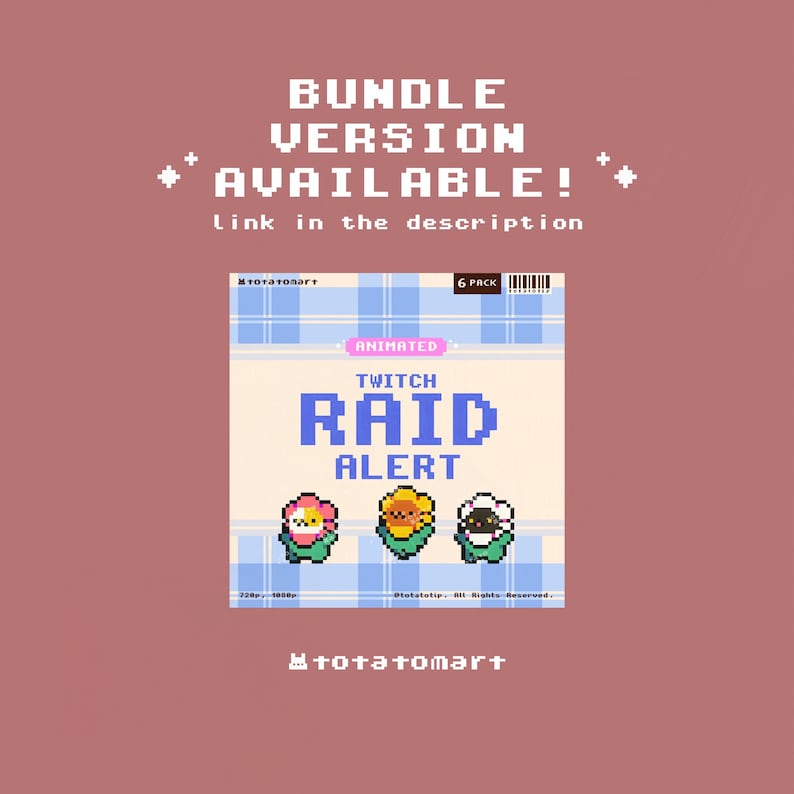 Sunflower Twitch Raid Alert | Cute Pixel Flower Stream Overlay | Kawaii ...