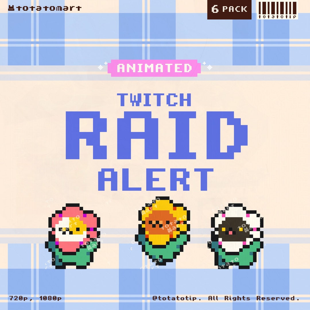 Flower Cat Twitch Raid Alert, Cute Pixel Stream Twitch Alerts, Kawaii ...