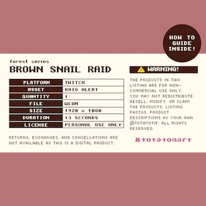 Snail Twitch Raid Alert | Cute Pixel Slug Stream Overlay | Kawaii Cozy ...