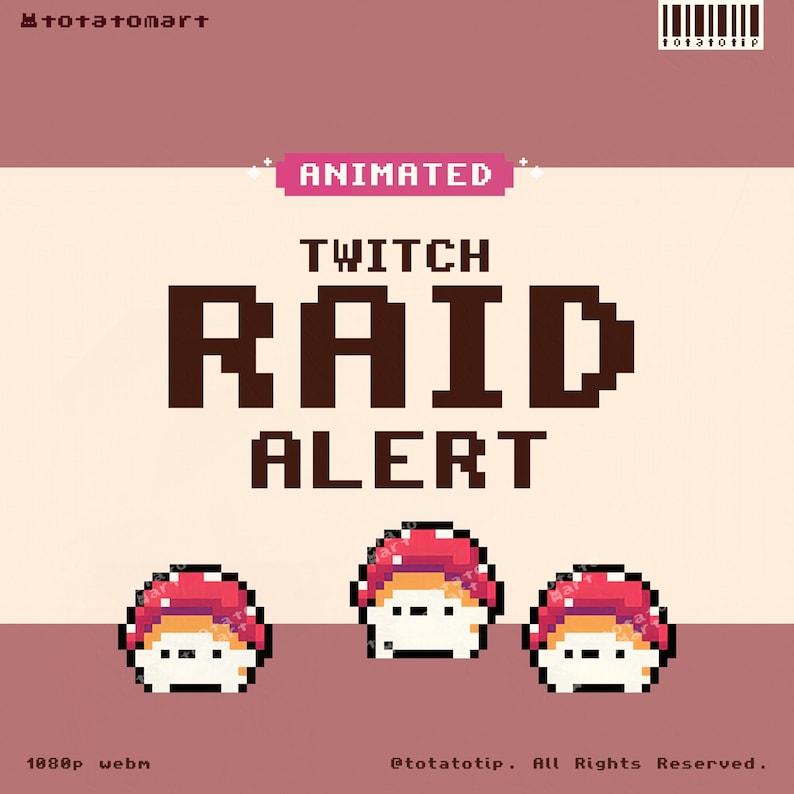 Mushroom Twitch Raid Alert | Cute Pixel Forest Stream Overlay | Kawaii ...
