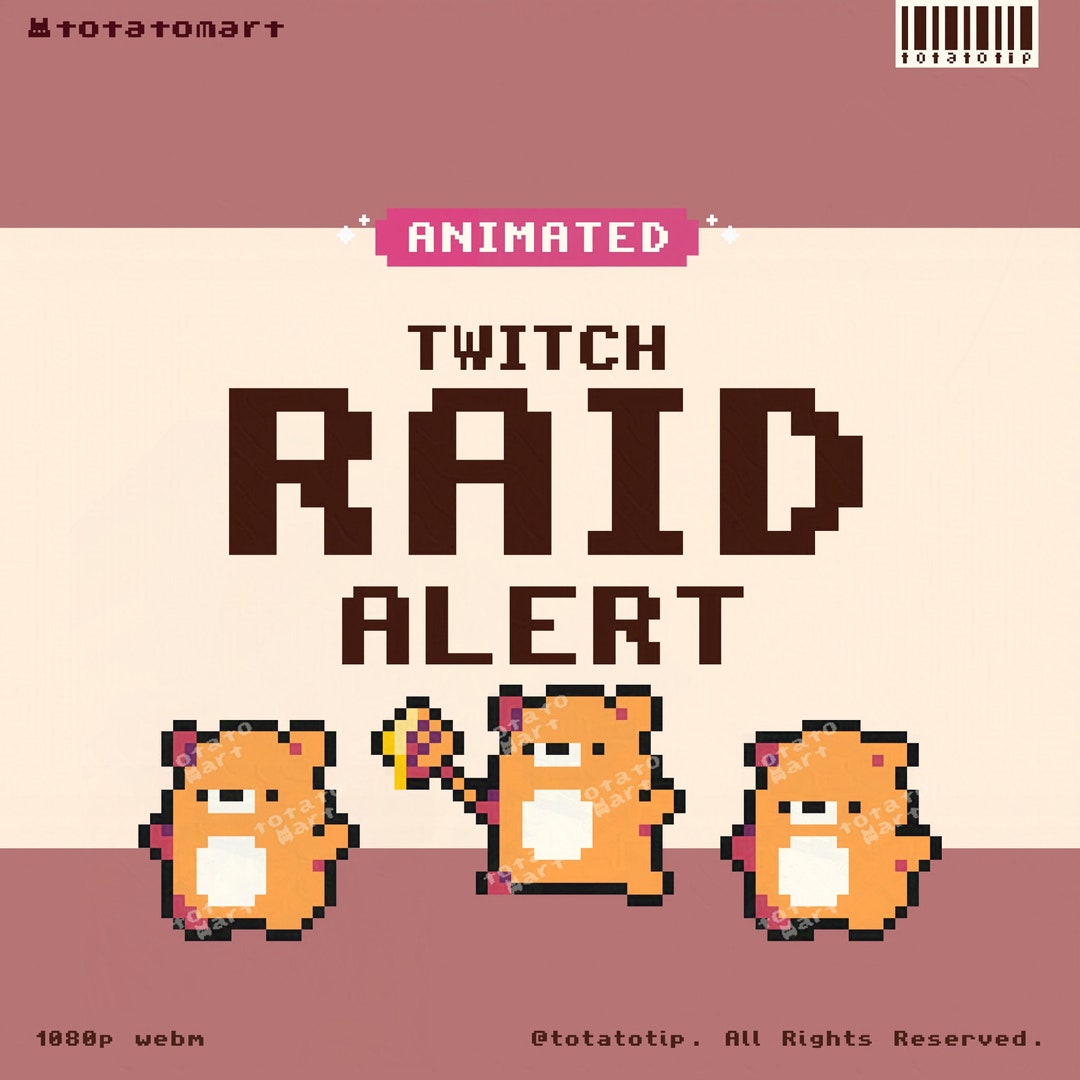 Honey Bear Twitch Raid Alert | Cute Pixel Stream Alerts | Kawaii Cozy ...