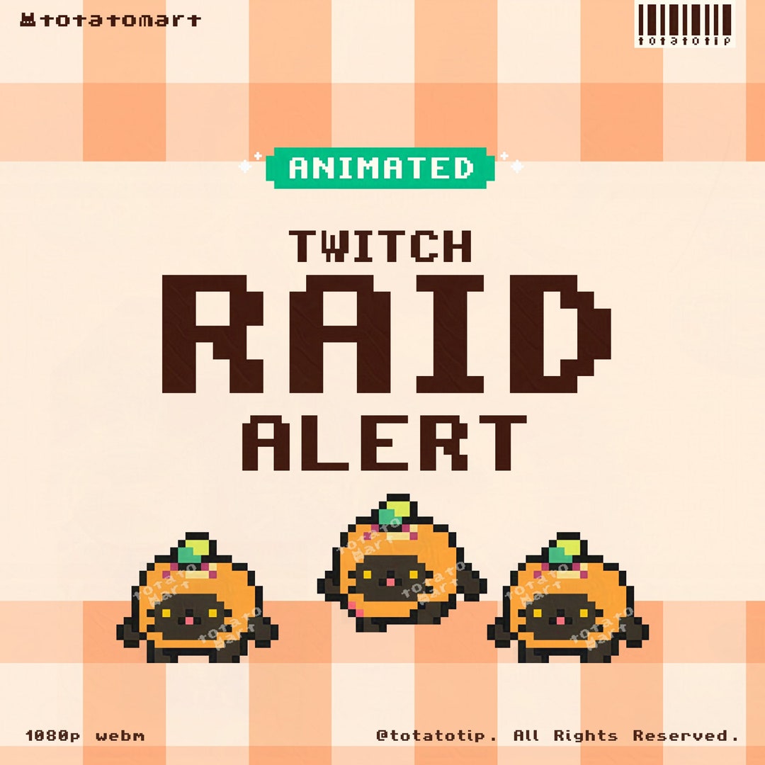 Black Cat Pumpkin Twitch Raid Alert | Pixel Halloween Stream Alerts ...