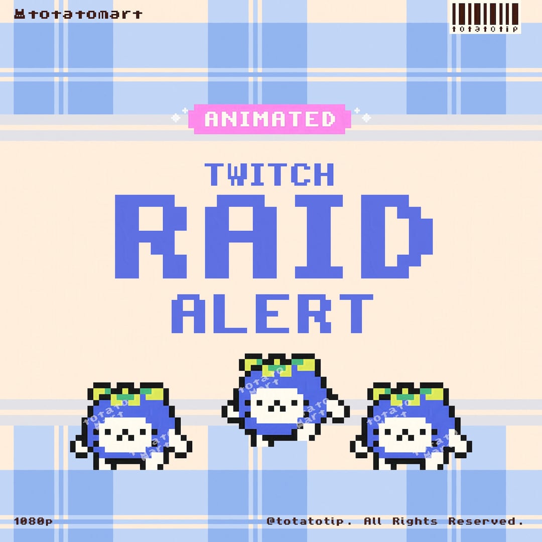 Blueberry Cat Twitch Raid Alert | Cute Pixel Stream Twitch Alerts ...