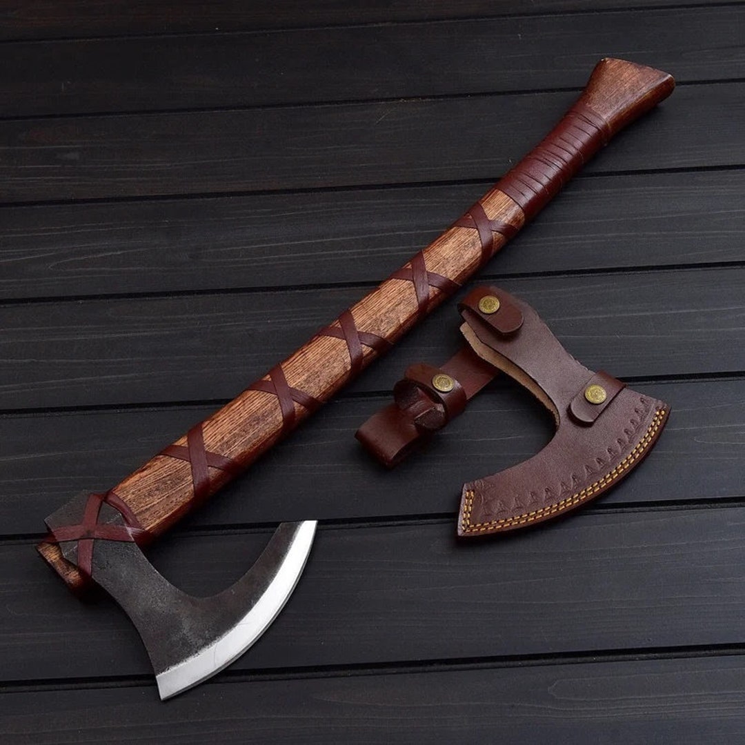 Handmade Ragnar Viking Style Axe With Sheath. Christmas Gift, Birthday ...