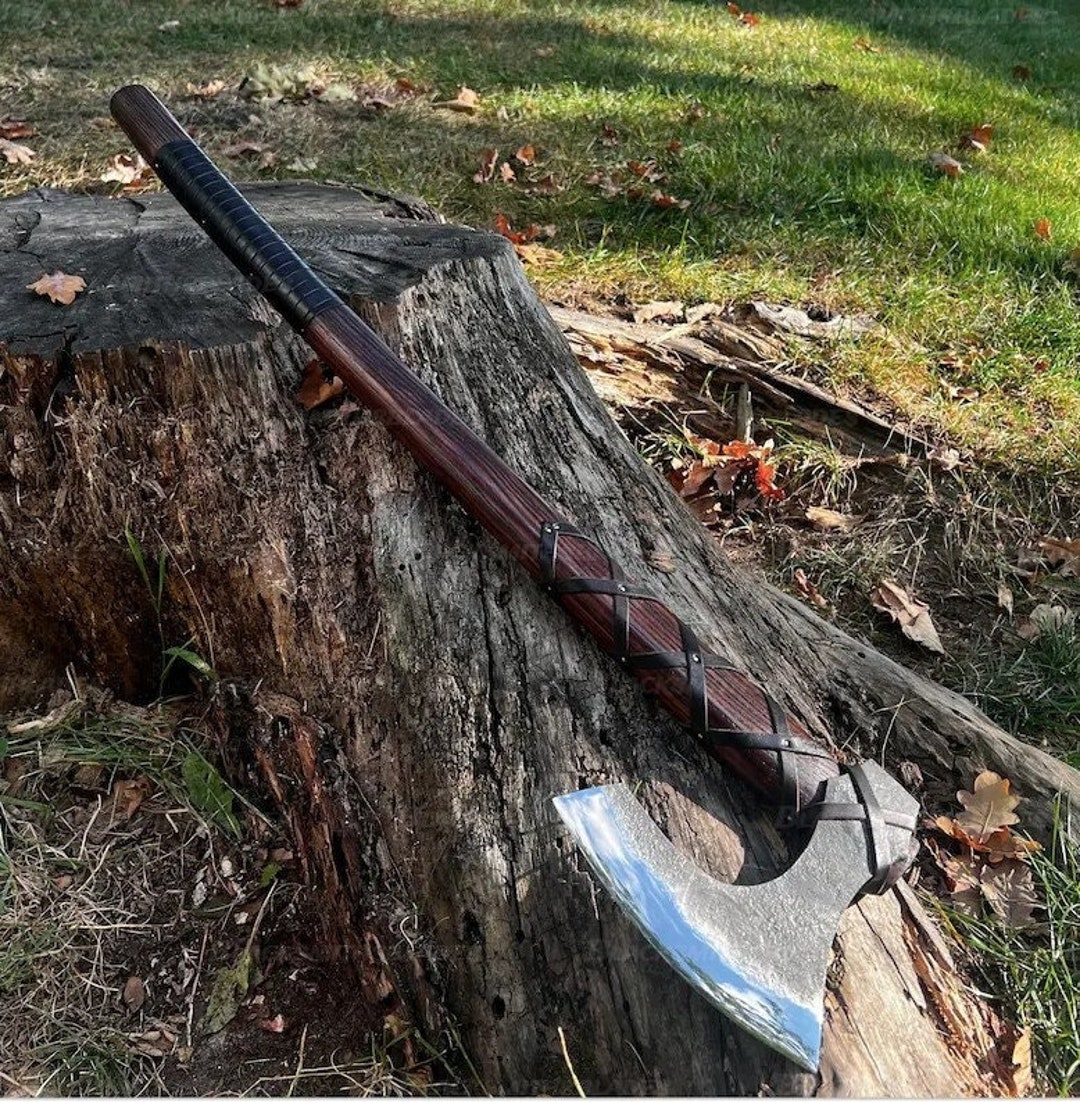 Viking War Axe Functional Nordic Battle Axe Two-handed Scandinavian Axe ...