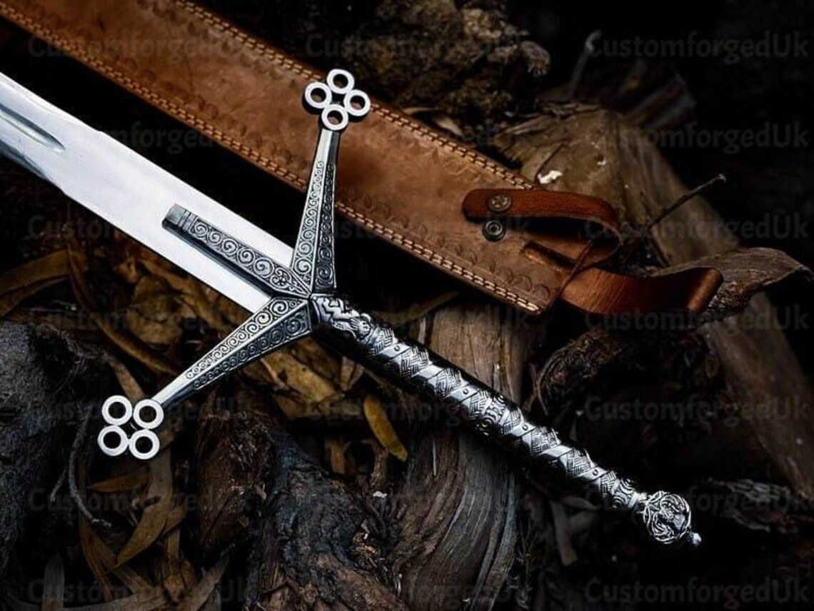 Handmade Scottish Claymore Sword With Sheath. Medieval Swords, Witcher ...