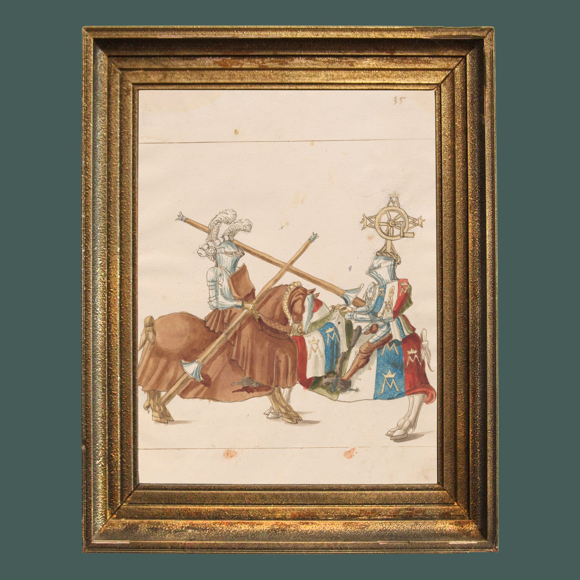 Set of Four Jousting Knight Drawing | Digital Print | Medieval Knights ...